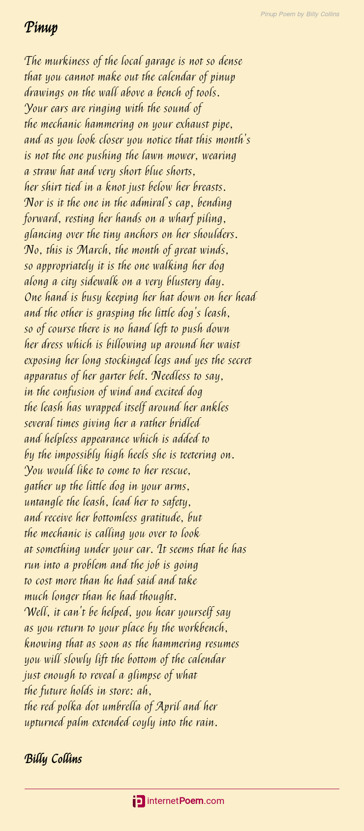 Pinup Poem by Billy Collins