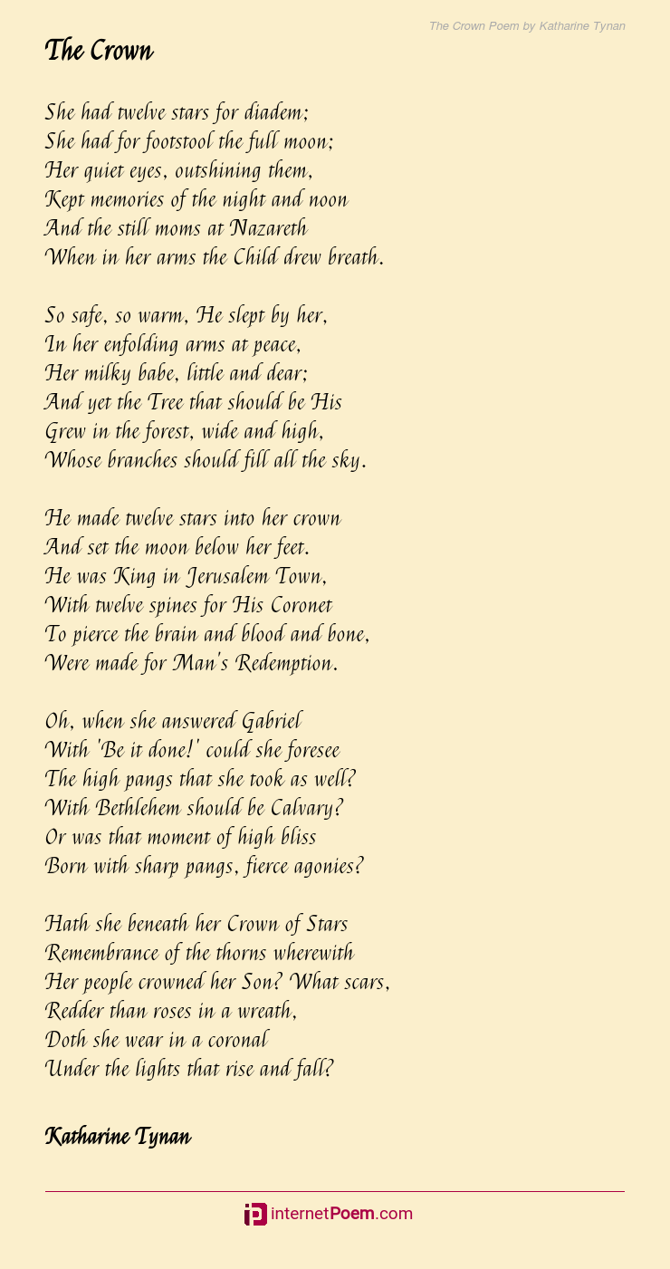 The Crown Poem by Katharine Tynan