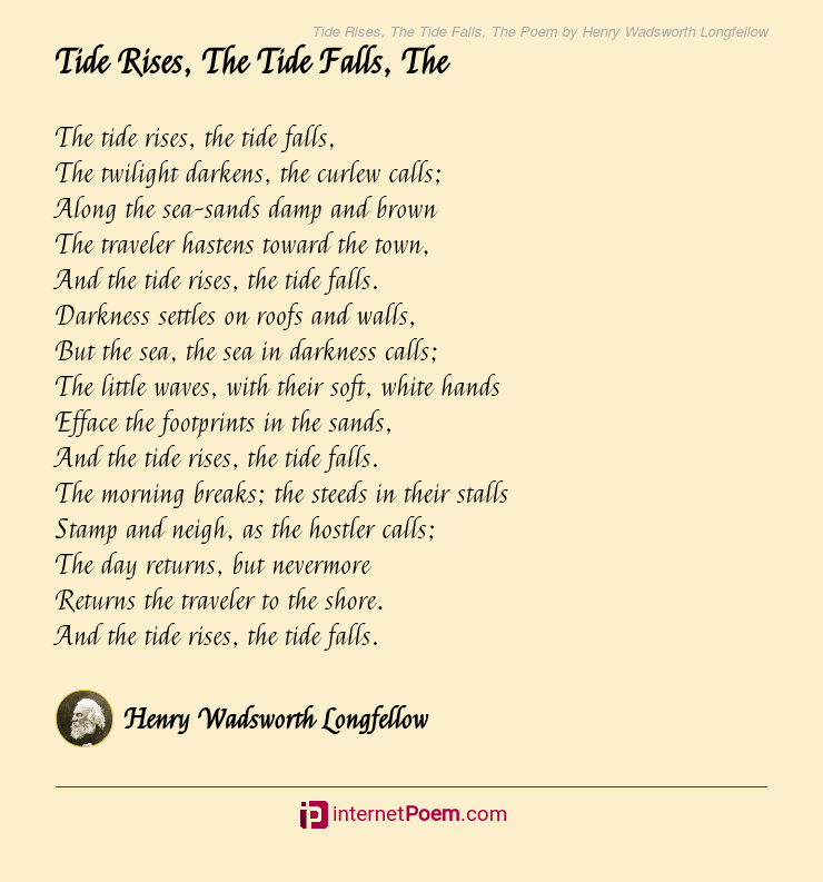 Tide Rises, The Tide Falls, The Poem by Henry Wadsworth Longfellow