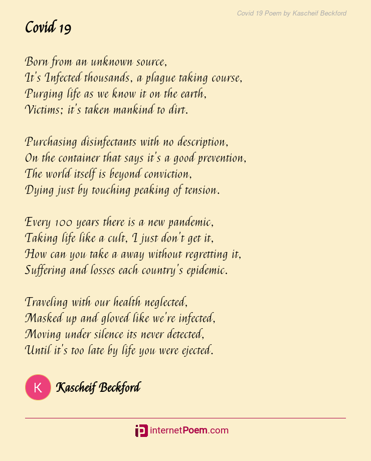 Covid 19 Poem by Kascheif Beckford