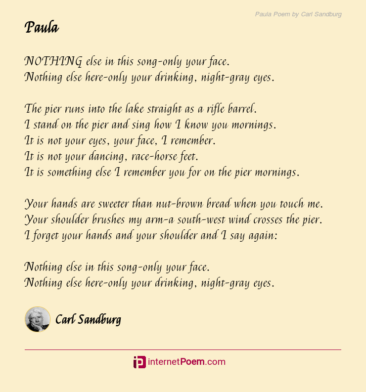 Paula Poem by Carl Sandburg