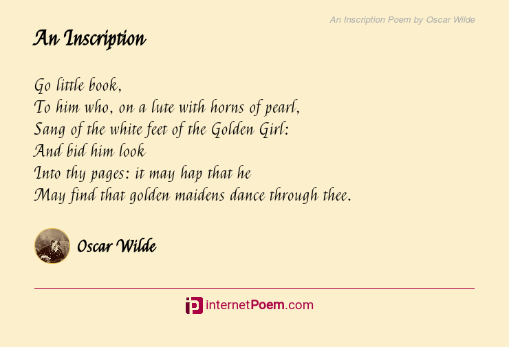 An Inscription Poem by Oscar Wilde