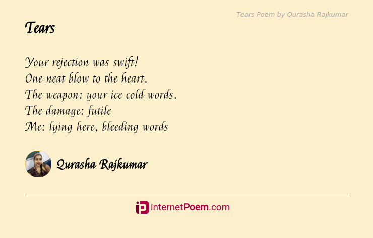 Tears Poem by Qurasha Rajkumar