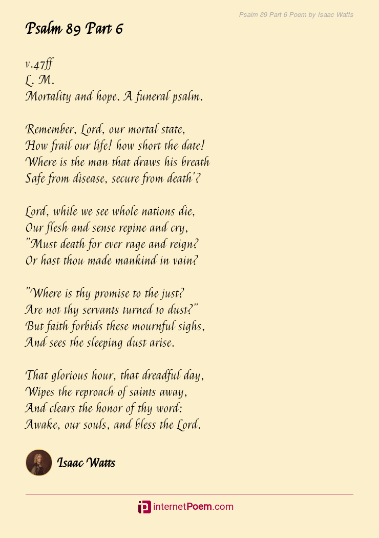 Psalm 89 Part 6 Poem by Isaac Watts