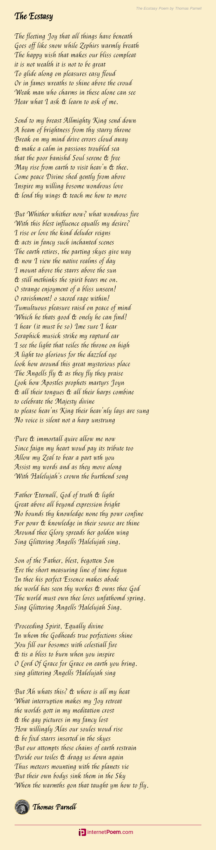 The Ecstasy Poem by Thomas Parnell