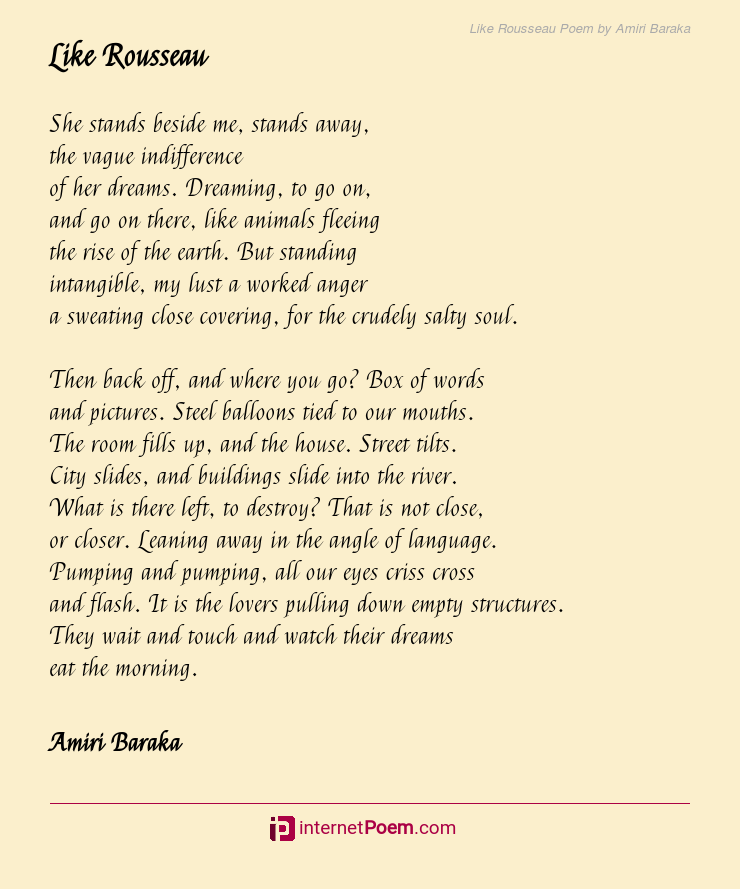 Like Rousseau Poem by Amiri Baraka