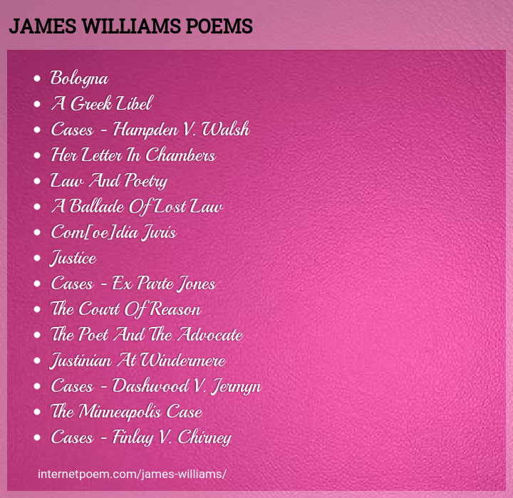 James Williams Complete Poems
