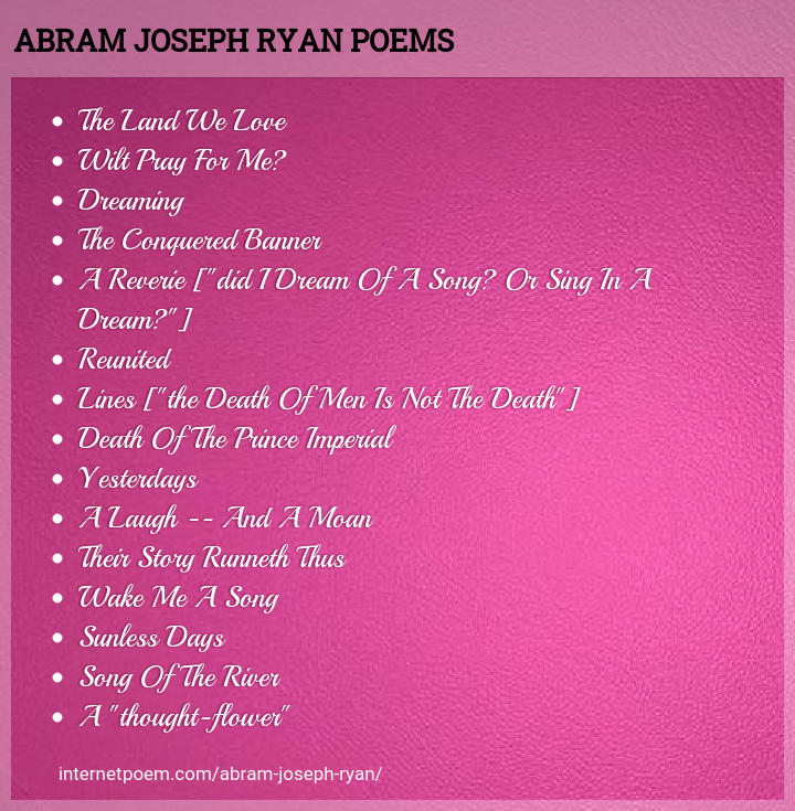 Abram Joseph Ryan Holy Poems