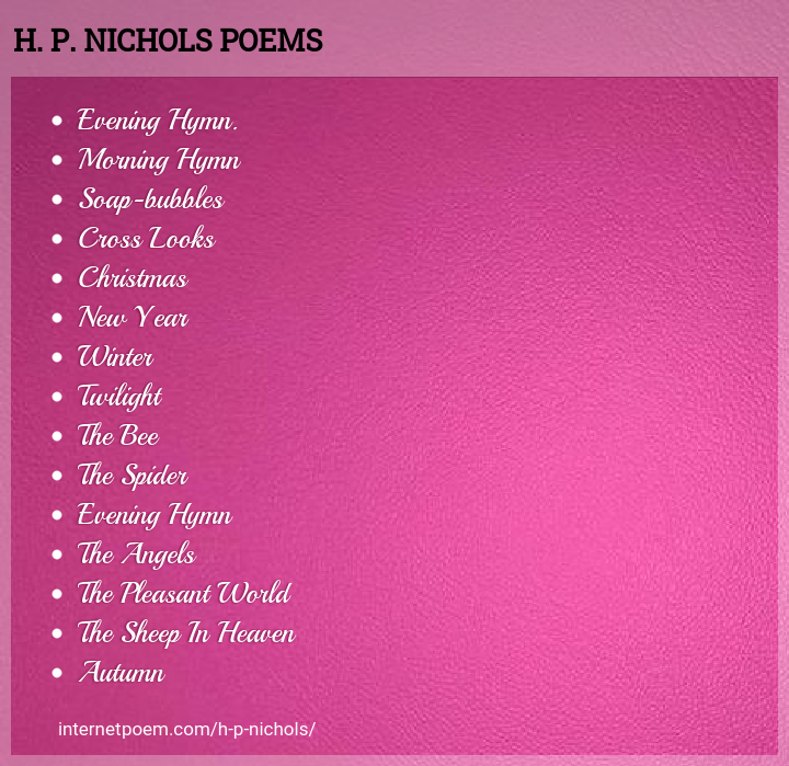 H. P. Nichols Head Poems