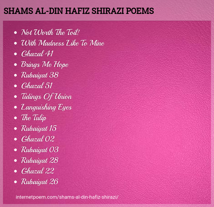 Shams Al-din Hafiz Shirazi Heart Poems