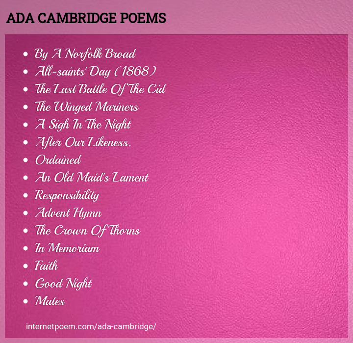 Ada Cambridge Poems