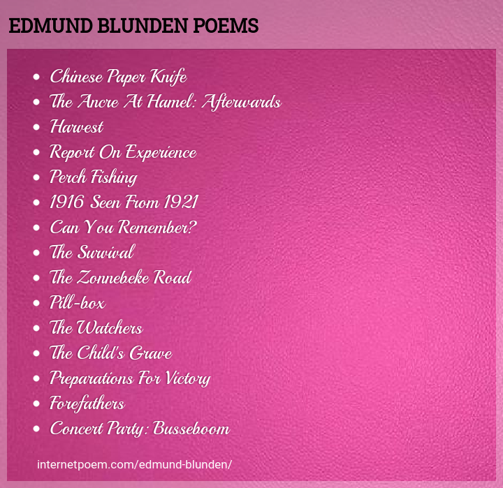 Edmund Blunden Poems