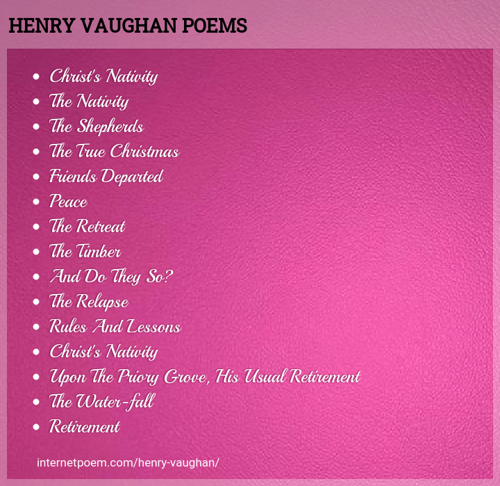 Henry Vaughan Poems