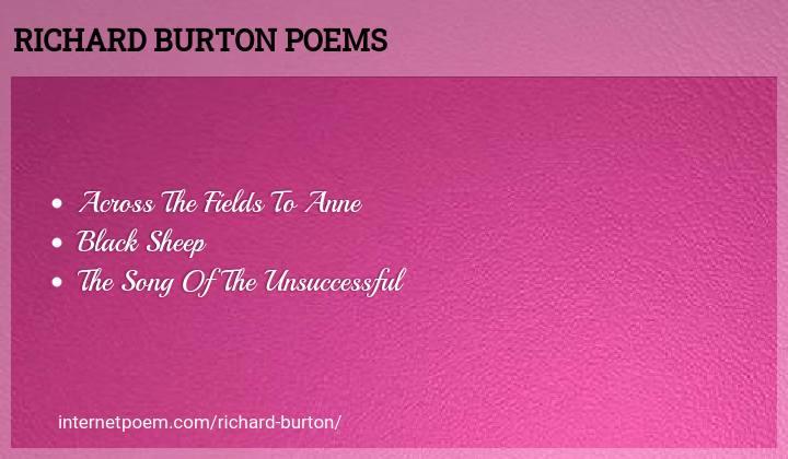 Richard Burton Face Poems