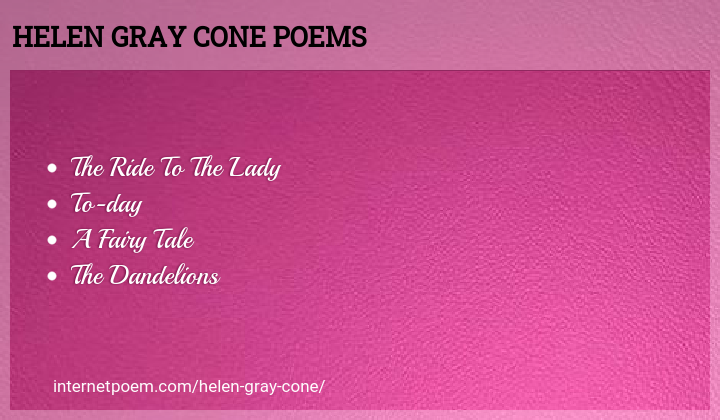 Helen Gray Cone Life Poems