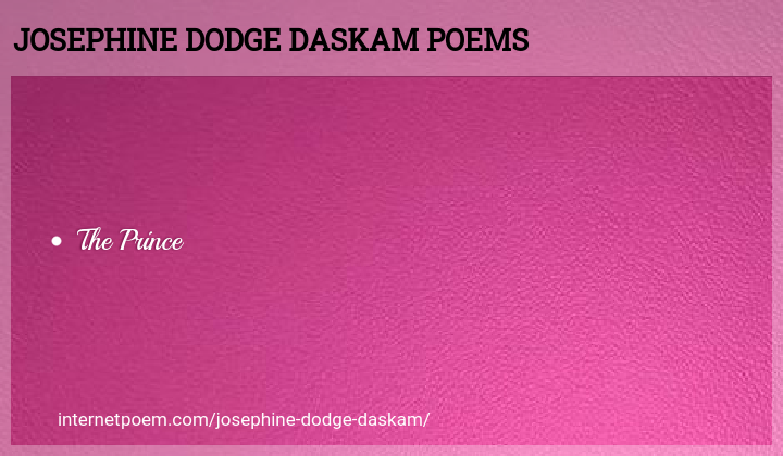 Josephine Dodge Daskam Poems