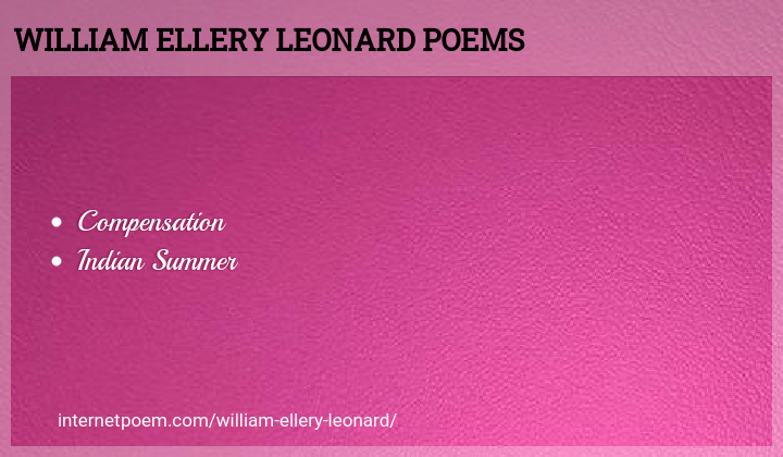 William Ellery Leonard Birth Poems