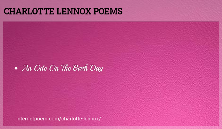 Charlotte Lennox Poems