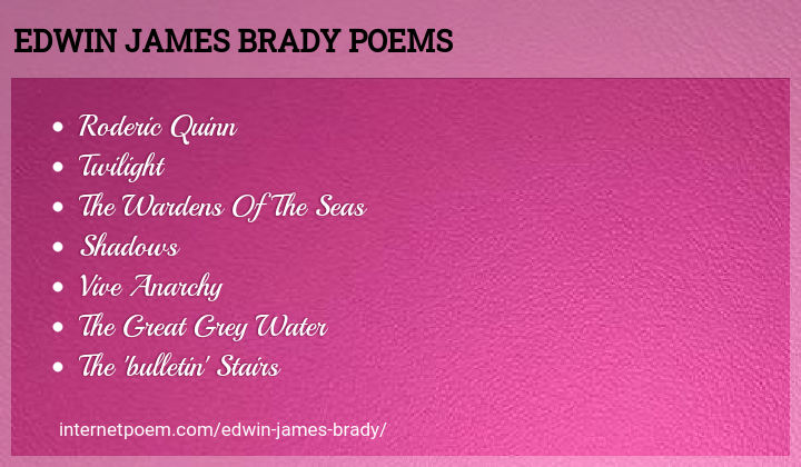 Edwin James Brady Iron Poems
