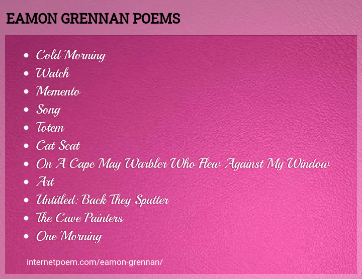 Eamon Grennan Poems