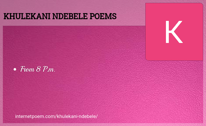 Khulekani Ndebele Clear Poems