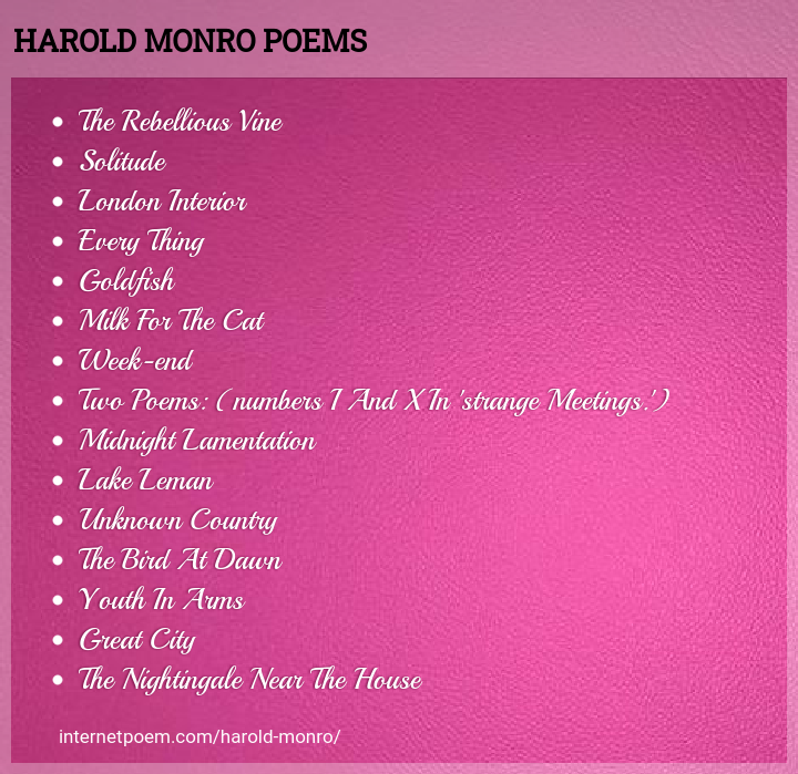 Harold Monro Poems