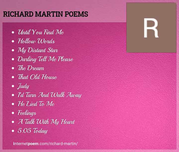 Richard Martin Poems