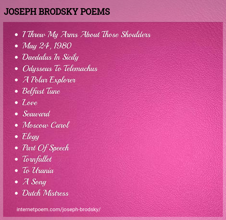 Joseph Brodsky Poems