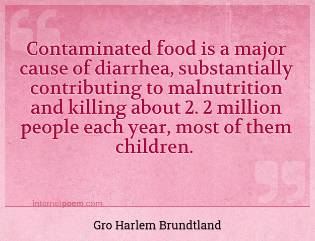 Contaminated food is a major cause of diarrhea, subst... #1