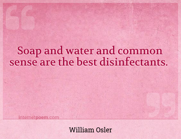 Soap and water and common sense are the best disinfec... #1