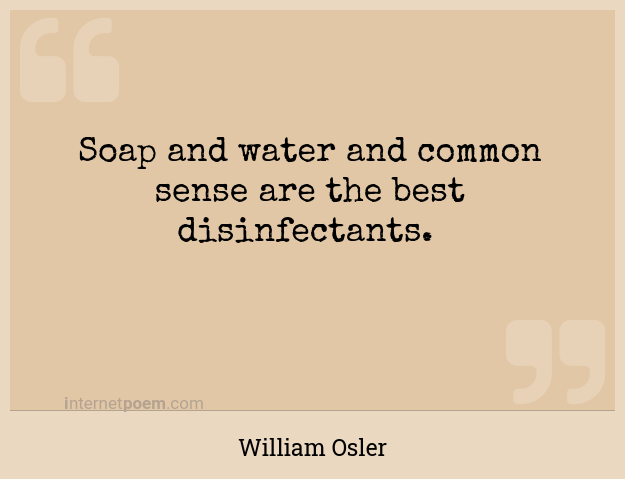 Soap and water and common sense are the best disinfec... #1