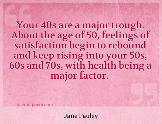 Your 40s are a major trough. About the age of 50, fee... #1