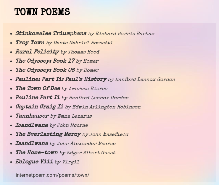 Town Poems