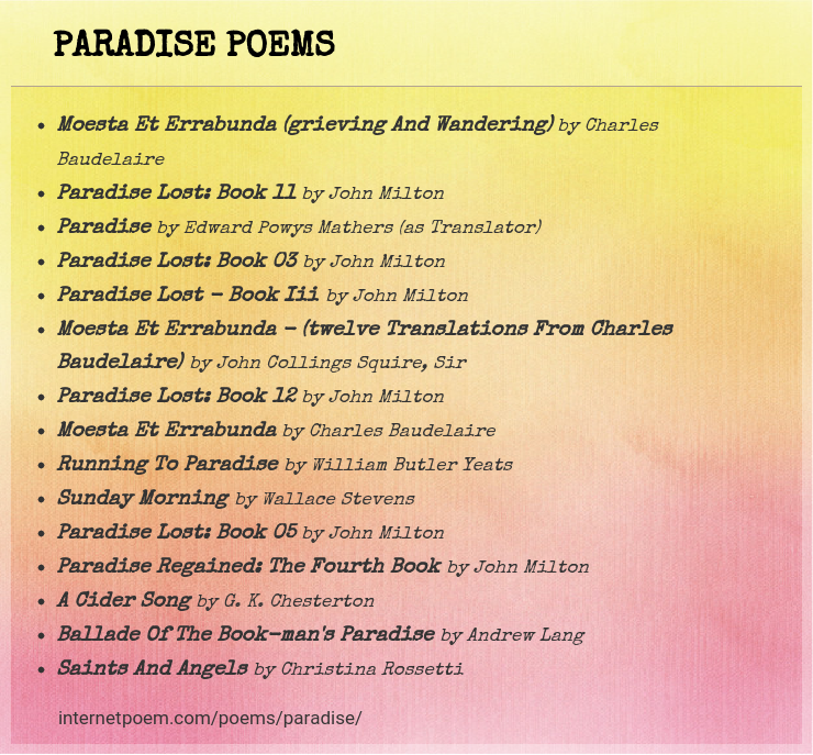 Paradise Poems