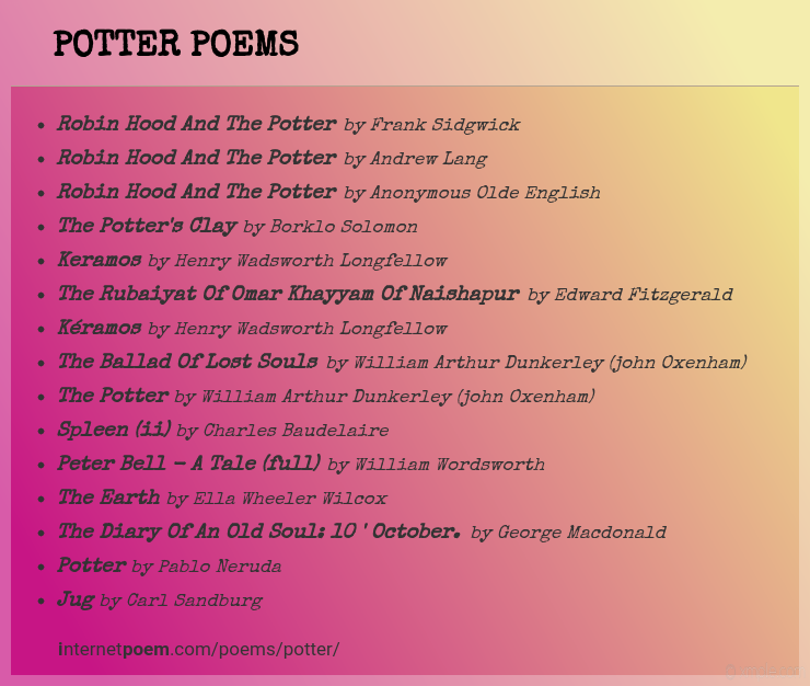 Potter Poems