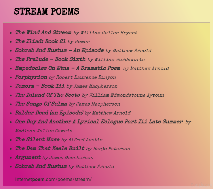 Stream Poems
