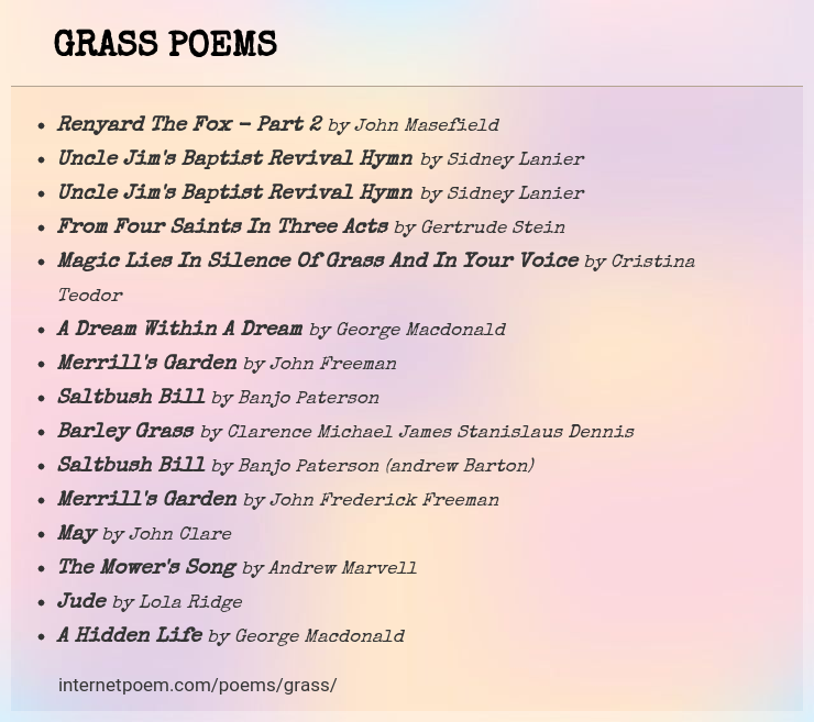 Grass Poems