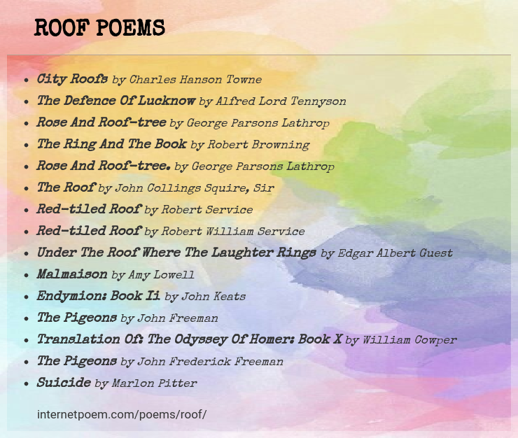 Roof Poems