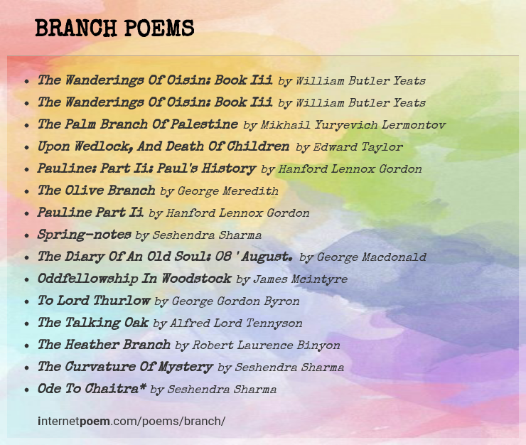 Branch Poems