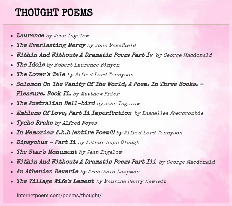 Thought Poems