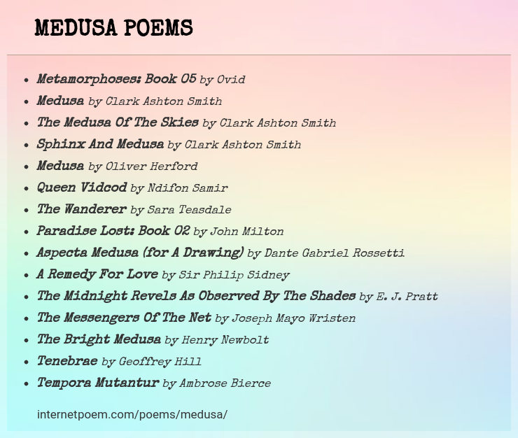 Medusa Poems