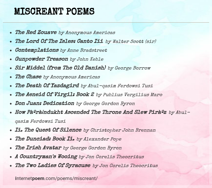 Miscreant Poems