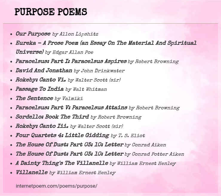 Purpose Poems