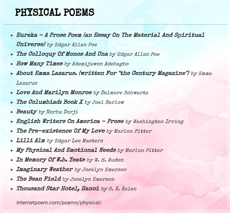 Physical Poems