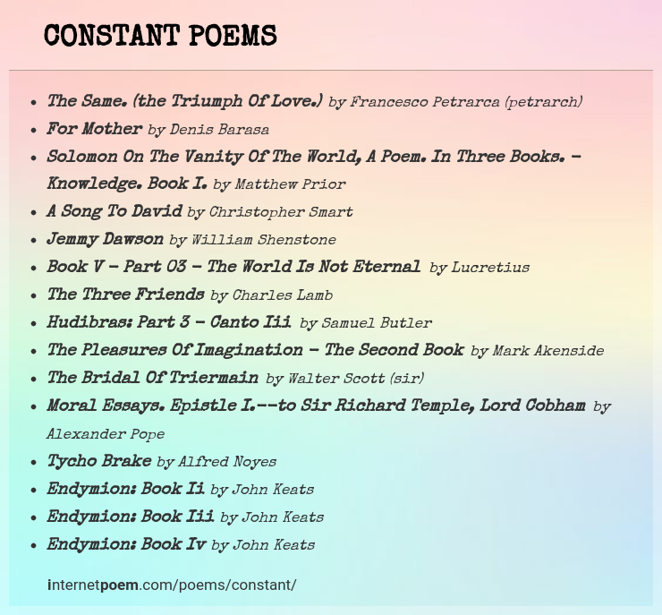 Constant Poems