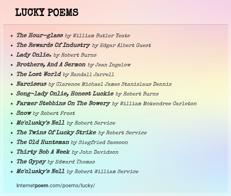 Lucky Poems