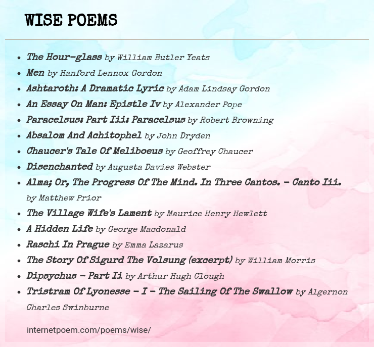 Wise Poems
