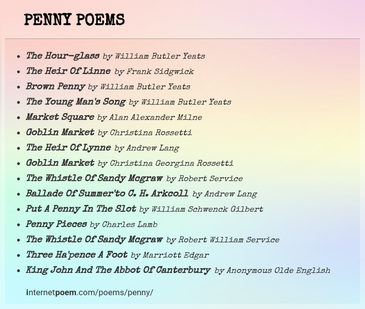 Penny Poems