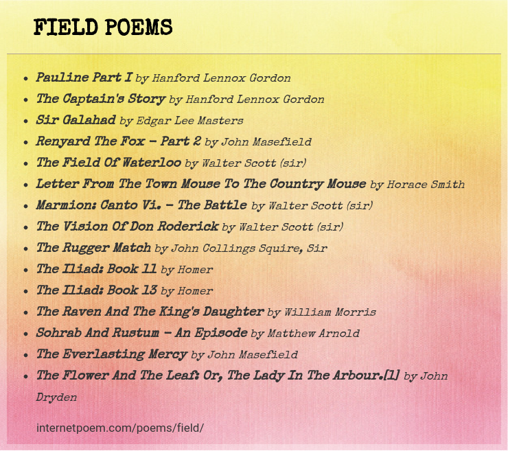 Field Poems