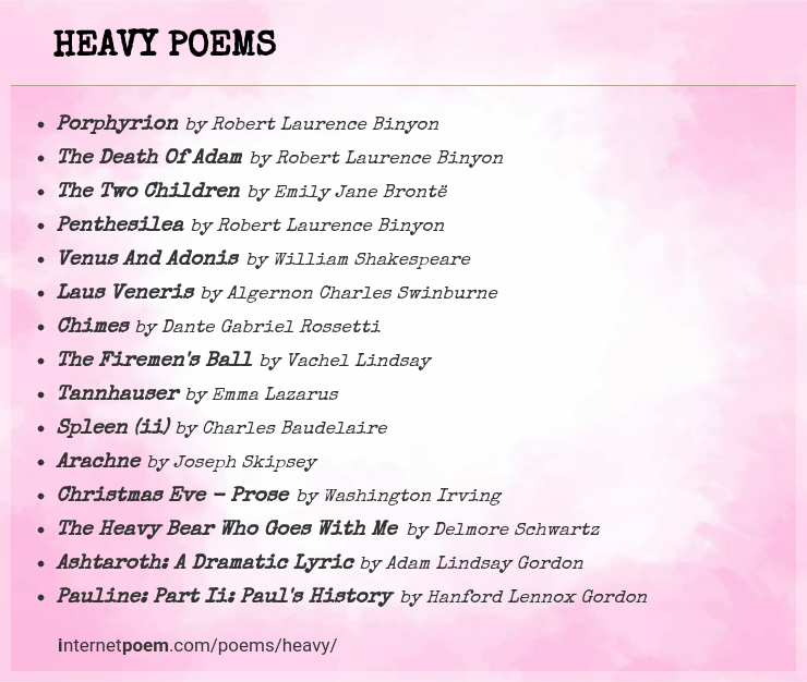 Heavy Poems